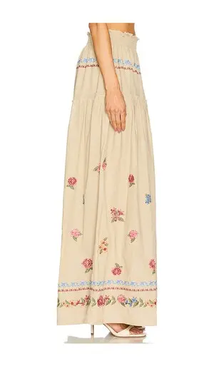 Agua Bendita Jenna Blush Maxi Skirt - Tan