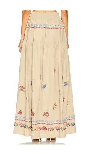Agua Bendita Jenna Blush Maxi Skirt - Tan
