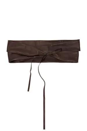 THE ROW Wide Wrap Belt Dark Brown