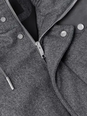 Zegna Suede-trimmed Techmerino™ Wool Hooded Down Parka