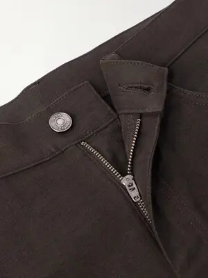 Zegna City Slim-fit Tapered Cotton And Cashmere-blend Trousers - Brown