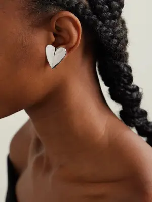 Alaïa Torn Heart Earrings - Silver