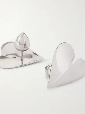Alaïa Torn Heart Earrings - Silver