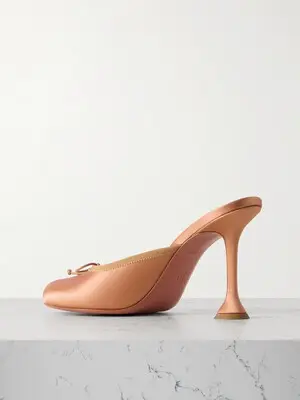 Amina Muaddi Lila Satin Mules - Neutrals