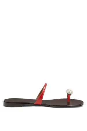 GIUSEPPE ZANOTTI Icon Ring Flat Sandal - Red