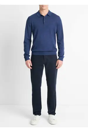 Vince Wool Polo Sweater - Blue