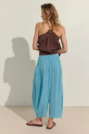 Free People Quinn Striped Pants - Fern Combo