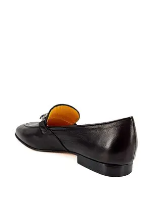 MADISON MAISON Jeweled Leather Loafers - Black