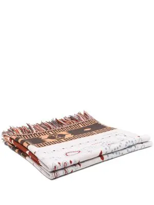 Alanui Bandana-jacquard Blanket - Neutrals