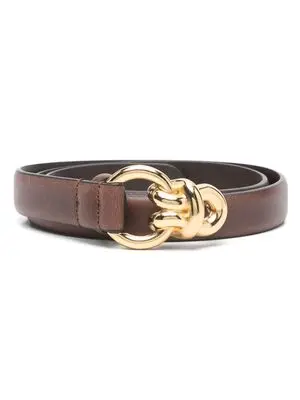 Sandro Triomphe Buckle Leather Belt - Brown