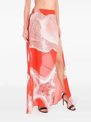 AMIR SLAMA Shell-print Maxi Skirt