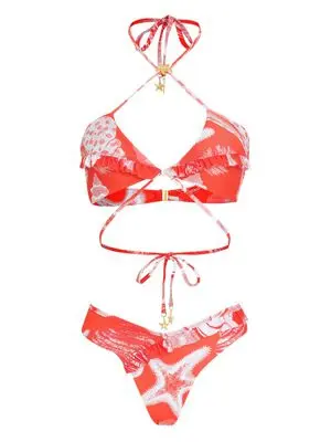 AMIR SLAMA Starfish-print Bikini - Red