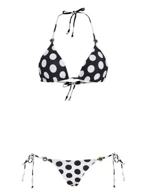 AMIR SLAMA Polka Dot-print Bikini - Black
