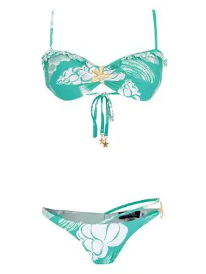 AMIR SLAMA Shell-print Bikini - Blue