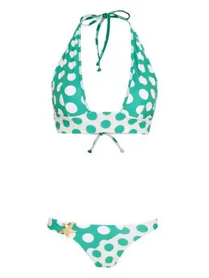 AMIR SLAMA Polka-dot Bikini - Green