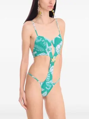 AMIR SLAMA Shell-print Swimsuit
