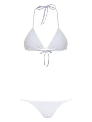 AMIR SLAMA X Jade Picon Waffle-effect Bikini - White