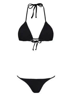 AMIR SLAMA Waffle-effect Bikini - Black