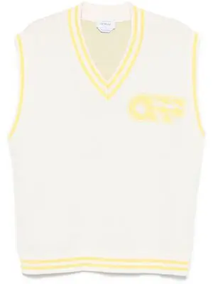 Off-White Cotton Golf Vest - White