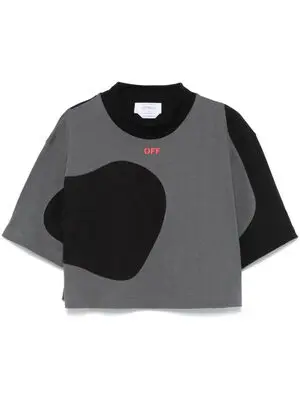 Off-White Color-block Cropped T-shirt