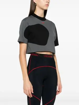 Off-White Color-block Cropped T-shirt