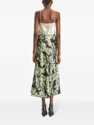 Tory Burch Printed Maxi Skirt - Green