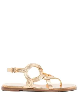 Women's Gold Leather Sandals