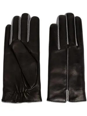 HANDSOME STOCKHOLM Statement Herringbone Gloves - Black