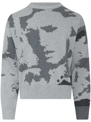 HELIOT EMIL Artwork-jacquard Sweatshirt - Grey