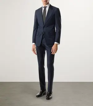 TOM FORD Wool Super 110s Sharkskin Shelton 2-piece Suit - Navy