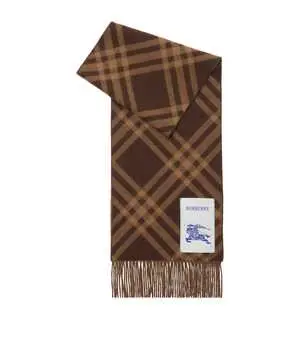 Burberry Cashmere Check Scarf Brown