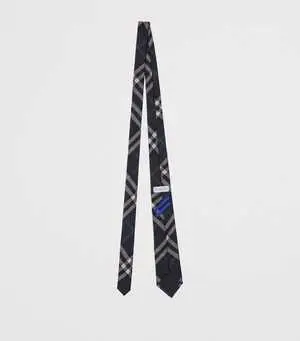 Burberry Silk Check Neck Tie - Grey