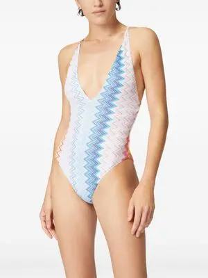 Missoni Zigzag One Piece Swimsuit - White
