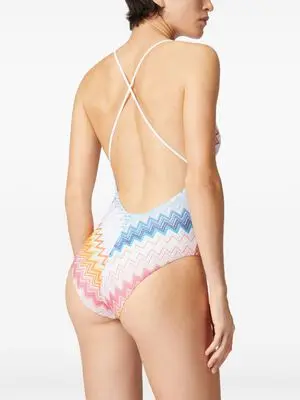 Missoni Zigzag One Piece Swimsuit - White