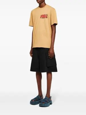 JW Anderson Jwa Lace-print T-shirt - Neutrals