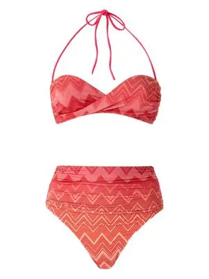 Missoni Zigzag Bikini Set - Red