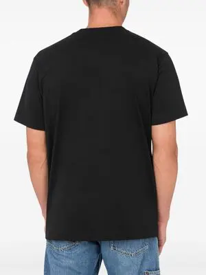 Moschino Laurel Crown-embroidered Jersey T-shirt - Black