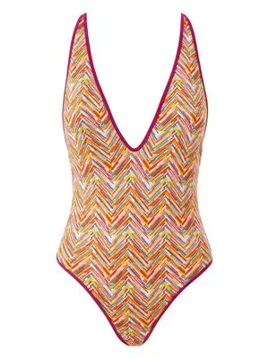 Missoni Zigzag-print One-piece Swimsuit - Orange