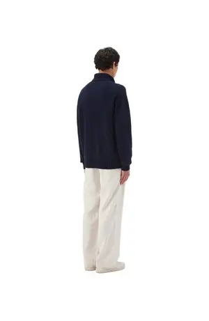 Gobi Cashmere Classic Turtleneck Sweater - Navy