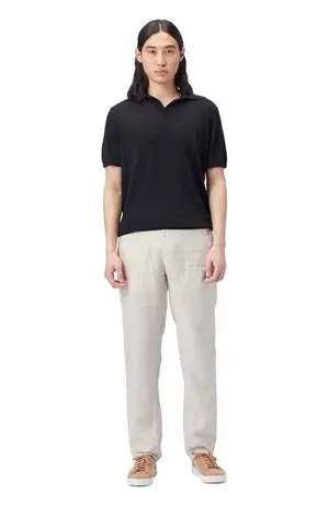Gobi Cashmere Silk Cashmere Polo Shirt - Black