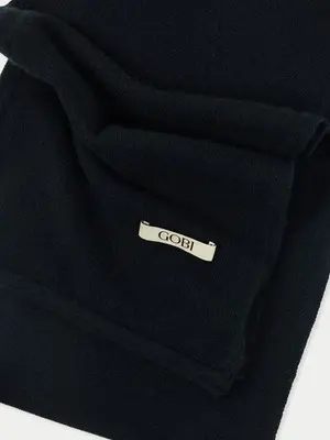 Gobi Cashmere Cashmere Jersey Knit Scarf - Black
