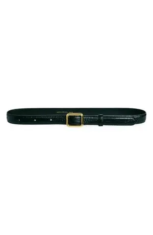 Lié Studio Georgia Leather Belt - Gold Black Croc