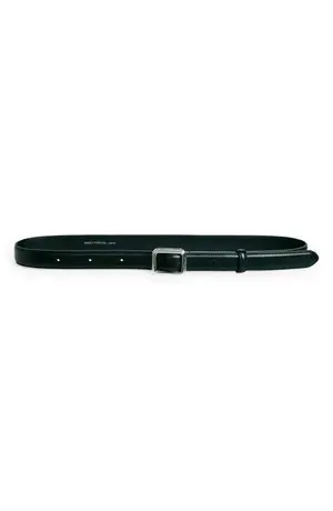 Lié Studio Georgia Leather Belt - Silver Solid Black