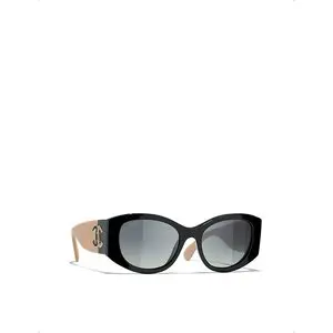 Chanel Ch5524 Irregular-frame Sunglasses - Black