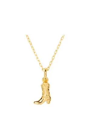 LITTLE SKY STONE Cowgirl Boot Charm Pendant Necklace