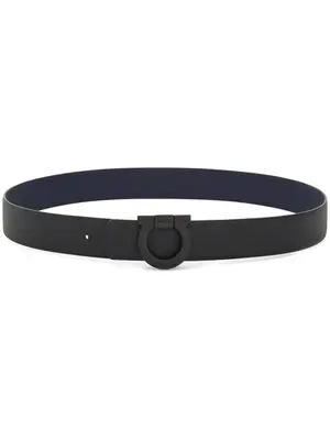 FERRAGAMO Gancini Leather Belt - Black