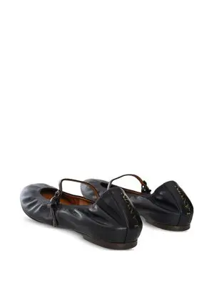 LANVIN Leather Ballerina Flats - Black