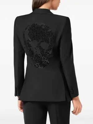 Philipp Plein Skull-strass Wool Blazer