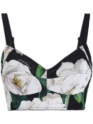 Dolce & Gabbana Printed Bustier Top - Black