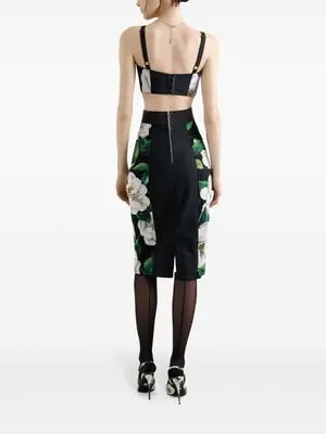 Dolce & Gabbana Printed Bustier Top - Black